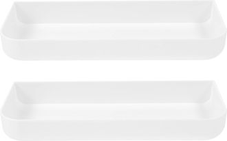 BESPORTBLE Homoyoyo 2 St&uuml;ck Wandregal aus Kunststoff Wei&szlig; Rostfreies Stanzfreies Badezimmer Aufbewahrungsregal mit Gro&szlig;er Kapazit&auml;t f&uuml;r Toilettenartikel und K&uuml;ch