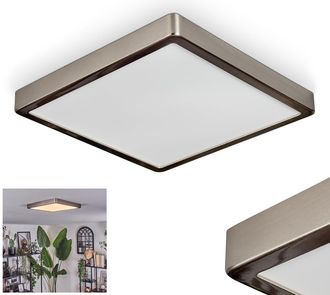 HOFSTEIN LED Deckenpanel Finsrud, Deckenpanel aus Metall/Kunststoff in Silber/Weiß, Deckenleuchte im modernen Design, Höhe 3 cm, 20 Watt, 2300 Lumen, 3000 Kelv