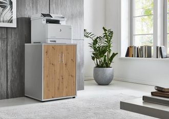 BMG M&ouml;bel Druckerschrank B&uuml;rokommode 74 cm hoch mit 2 T&uuml;ren, 3 Einlegeb&ouml;den, optimal als Erweiterung f&uuml;r Schreibtische w&auml;hlbar in 18 verschiedenen Farbkombinati