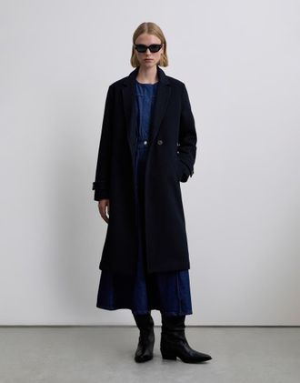 Scalpers Handmade - Taillierter Mantel in Marineblau