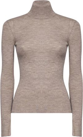 Max Mara Pull &agrave; col roul&eacute; Cavallo - Femme - Pulls - Beige - Taille: 38 FR