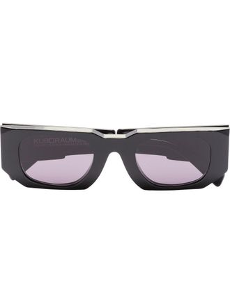 Kuboraum lunettes de soleil teint&eacute;es &agrave; monture rectangulaire - Noir