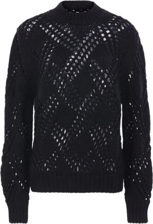 Jil Sander Homme, Pulls, Noir, Taille: XL Pull en maille dentelle à manches longues