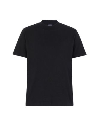 8 by YOOX ORGANIC COTTON MOCK-NECK S/SLEEVE T-SHIRT
