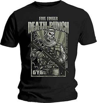 Five Finger Death Punch War Soldier T-Shirt, Noir (Black Black), Medium Homme