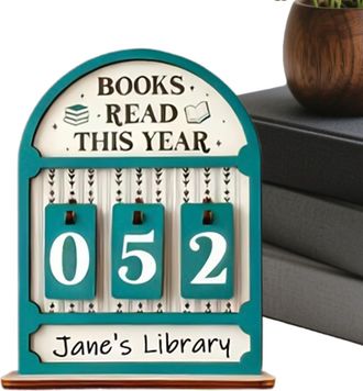 Generic Books Read This Year Counter, Buch Tracker Schild aus Holz, Rustikales Lesetracker Schild, B&uuml;cherregal Buchz&auml;hler Tracker, Leseziele Dekoration f&uuml;r Le