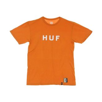 HUF Huf, Homme, Tops, Orange, Taille: XL T-shirt Homme Rust avec Logo