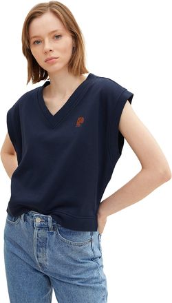 Tom Tailor Damen Sweatpullunder 1032948, 10668 - Sky Captain Blue, XS