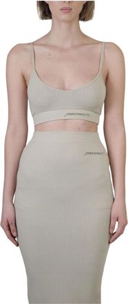 Hinnominate Rippstrick Bra Top in Sabbia - - Tops - Damen - Beige - L