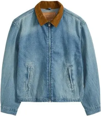 Levi's Veste droite &agrave; col contrast&eacute; en denim de coton