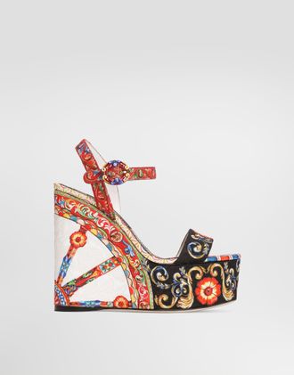 Dolce & Gabbana Sandalo Zeppa - Frau Sandalen Und Wedges Multicolor 35.5