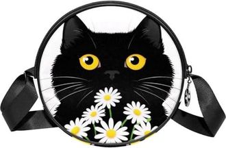 Generic Sac &agrave; bandouli&egrave;re Circle pour femme, petit sac &agrave; bandouli&egrave;re avec fermeture &eacute;clair, bretelles r&eacute;glables, sac &agrave; main rond d&eacute;contract&eacute; pour femmes et fi
