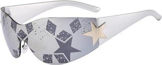 Generic Lunettes de soleil sans monture 2026 pour homme et femme - En forme détoile - Une pièce - Pour le sport et lextérieur, Filigrane, Taille unique