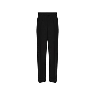 Ferragamo Hose mit Wollfinish - - Trousers - Damen - Schwarzk - S