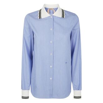 N&deg;21 Baumwoll Casual Hemd - - Blouses & Shirts - Damen - Blau - M
