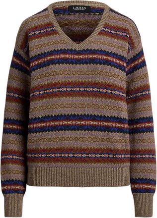 Ralph Lauren Femme, Pulls, Multicolore, Taille: 36 FR Pull Fair Isle &agrave; col en V