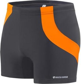 Sesto Senso Maillot de Bain Homme Sportif, Boxer de Bain à Séchage Rapide avec Cordon de Serrage - Short de Bain Confortable en Taille 4XL, Graphite