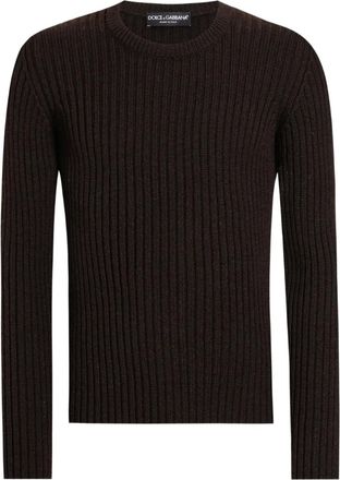 Dolce & Gabbana Gerippter Strickpullover - Braun