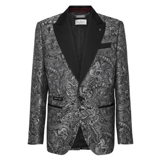 Philipp Plein Homme, Vestes, Noir, Taille: 4XL Blazer Lord fit Tattoo