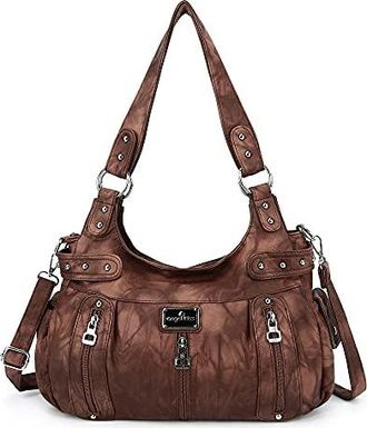 Angel Kiss Angelkiss Grand sac à main et sac à main pour femme en simili cuir délavé