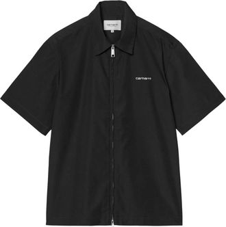 Carhartt Work in Progress Homme, Chemises, Noir, Taille: S Short Sleeve Postal Zip Shirt