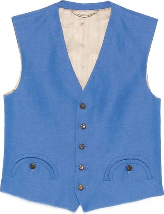 Blaz&eacute; Milano Femme, Vestes, Bleu, Taille: 40 FR Gilet &agrave; poches avant
