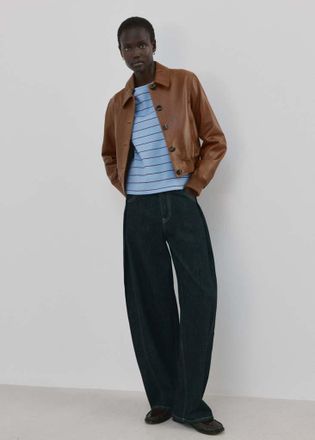 Mango T-shirt coton &agrave; rayures bleu - Femme - XXS - MANGO