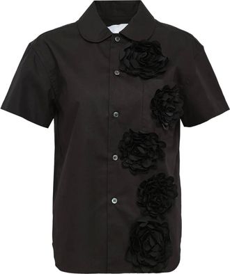 Comme Des Garçons chemise à fleurs - Noir