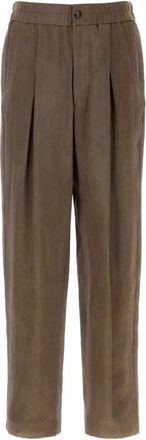 Giorgio Armani Homme, Pantalons, Brun, Taille: M Pantalon en viscose &agrave; pli unique