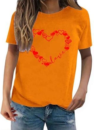 Generic Tee Shirt Femme Coton Et&eacute; Manches Courtes Basique Hauts T Shirt D&eacute;t&eacute; Occasionnelles L&acirc;che Vetement Mode Manche Courtes Chemisier Chic Et Elegant Sport