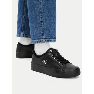 Calvin Klein Sneakers Calvin Klein Vulc Flatf Laceup Lth Fur HW0HW03235 Schwarz