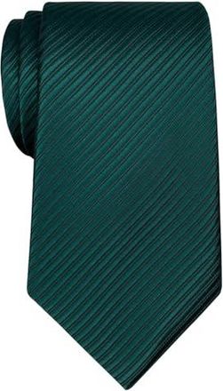 Retreez Cravate Textur&eacute; &Agrave; rayures Tiss&eacute;e en Microfibres de Vert fonc&eacute;