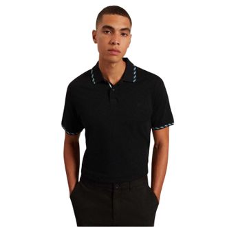 Ted Baker Poloshirt f&uuml;r Herren, Jacquard, kurz&auml;rmlig (Schwarz)