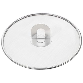 Hemobllo Edelstahl &Ouml;lspritzschutz Netzdeckel 21cm mit Griff Hitzebest&auml;ndig und Fettabweisend Spritzschutz f&uuml;r Pfannen und T&ouml;pfe in K&uuml;che