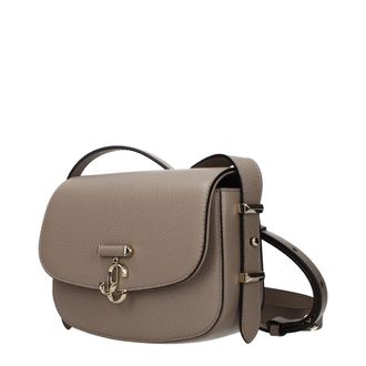 Jimmy Choo London Womens Gray Leather Crossbody Bag