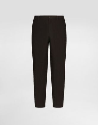 Dolce & Gabbana Hose Aus Leinen Logo-etikett - Mann Hosen Und Shorts Braun Leinen 50