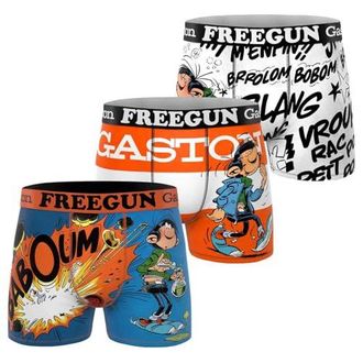 Freegun Boxer Homme Microfibre Gaston Lagaffe (M, Pack de 3 GLG2)