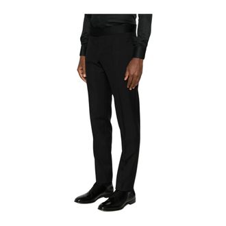 Emporio Armani Homme, Pantalons, Noir, Taille: XL Pantalon &agrave; revers satin&eacute;