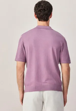 Next Poloshirt Regular Fit Poloshirt aus Strick, Pointelle (1-tlg)