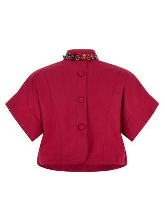 Fendi Embroidered Collar Shirt - Red