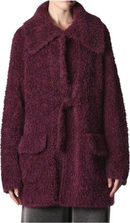 Roberto Collina Femme, Vestes, Violet, Taille: 38 FR Strickjacke 253F47010