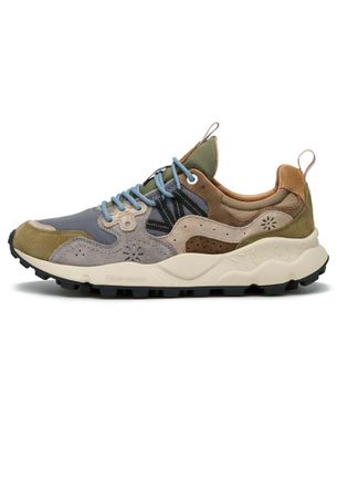 Flower Mountain Sneakers aus Veloursleder und technischem Gewebe, Milit&auml;rgr&uuml;ne- 45
