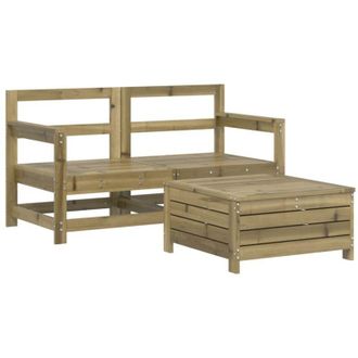 vidaXL Salon de jardin 3 pcs bois de pin impr&eacute;gn&eacute; vidaXL