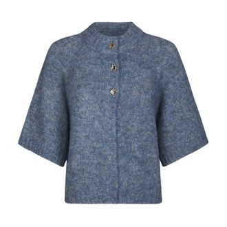 Neo Noir Benuta Fluffy Strick Cardigan - - Knitwear - Damen - Blau - L