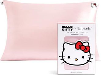 Kitsch Hello Kittyx Kitsch Satin-Kissenbezug mit Rei&szlig;verschluss f&uuml;r Haar und Haut, weicher als Seidenkissenbez&uuml;ge, Queen-Size, glatt, k&uuml;hlend, Standardgr&ouml;&szlig;e 