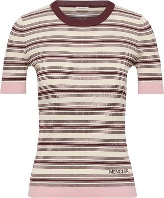 Moncler Moncler Striped Cotton T-shirt, Women, Multicolour, Size: Xl
