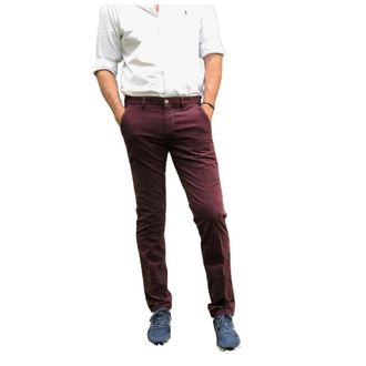 Mason's Slim Fit Samt-Baumwoll-Chino-Hosen - - Trousers - Herren - Rot - S