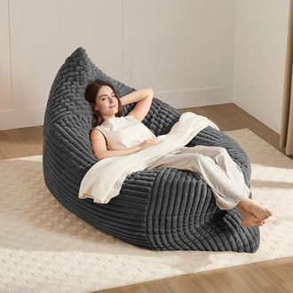 QAZQA Fauteuil poire convertible surdimensionn&eacute; - Votre endroit confortable pour la d&eacute;tente et le temps en famille