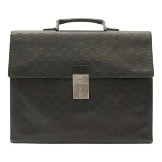 Gucci unisex, Pre-owned, Noir, Taille: ONE Size Pre-owned Sacoche Guccissima en cuir