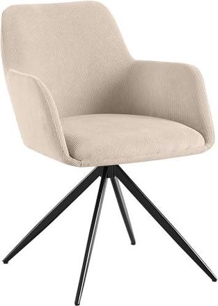 Clp Chaise de Salle &agrave; Manger Olema CLP, Chaise Rembourr&eacute;e Modern Style, Pivotante 180&deg;, M&eacute;canisme de Pivotement, Couleur: Cr&egrave;me